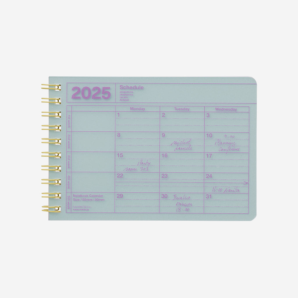 MARK'S 2026 Notebook Calendar XS Mint – rikiki. Grafik & Produkt